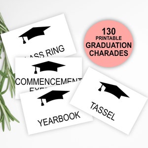 Printable Graduation Charades Game: 128 Cards (digital Download) - Etsy
