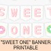 Donut Sweet One First Birthday Banner Sign, Sweet One Birthday Flag ...
