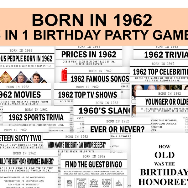 Back in 1962 Printable - Etsy