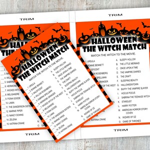 Halloween the Witch Game, Witch Matching Game, Match the Witch ...