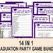 Purple Graduation Party Games Bundle Pack PRINTABLE Graduation Advice ...