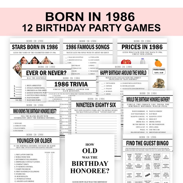 1986 Birthday Party - Etsy