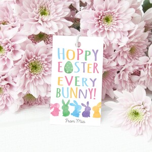 Editable Happy Easter Bunny Easter Day Treat Gift Tag Template Happy ...