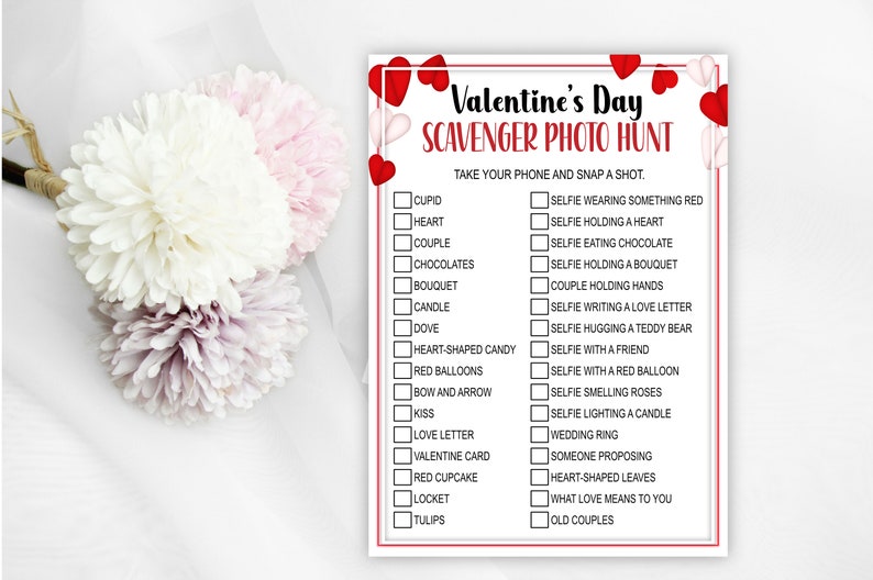 Valentine's Day Scavenger Photo Hunt, Scavenger Hunt, Valentine's Day ...