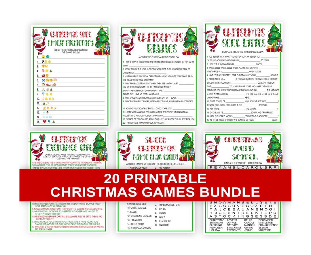 Christmas Games, Christmas Party Game Bundle, Christmas Holiday Game ...