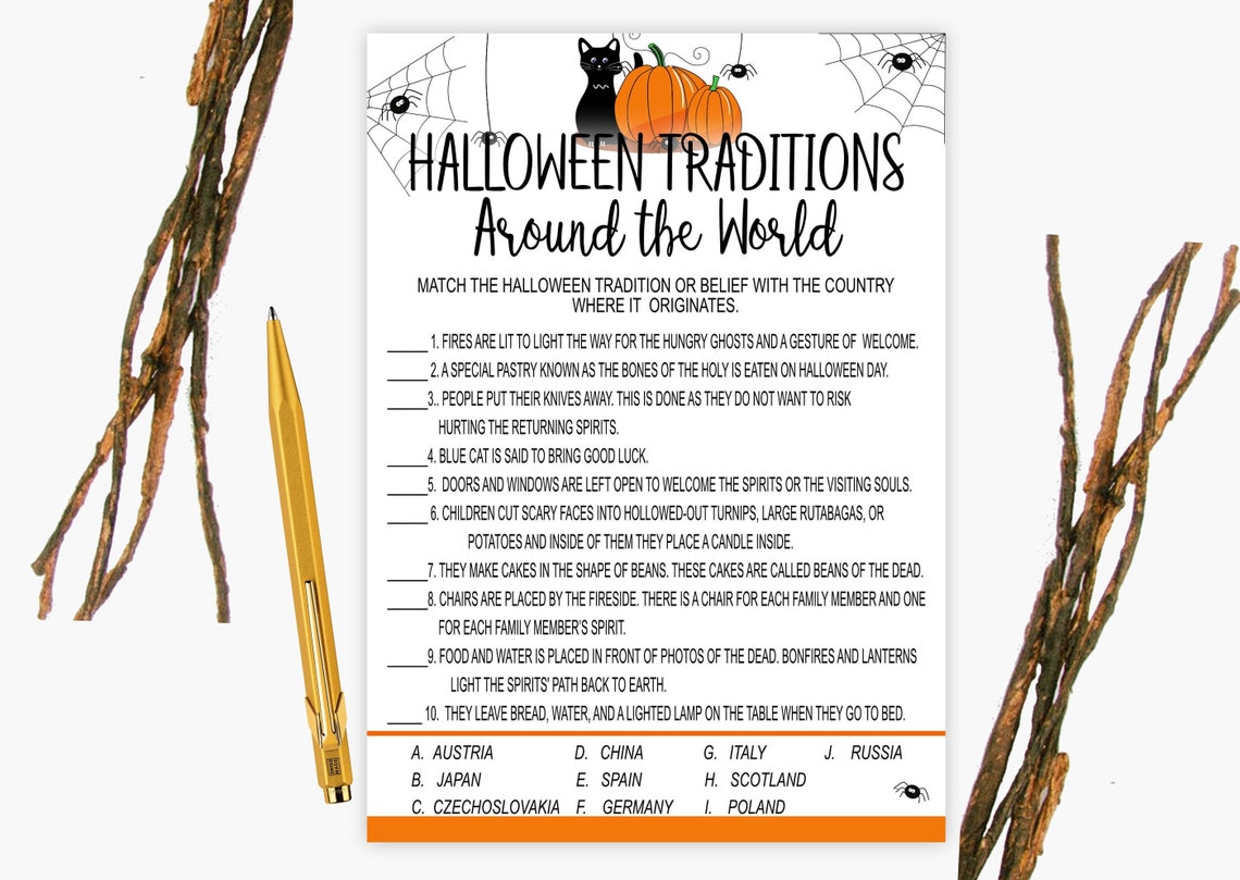 Halloween Traditions Around the World Halloween Party Game - Etsy