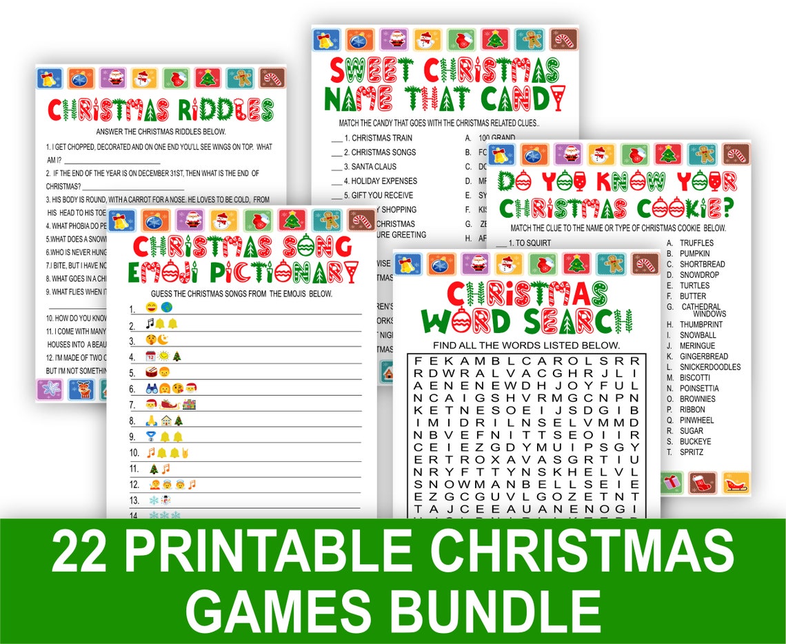 Christmas Games Bundle Christmas Printable Games Bundle Pack - Etsy