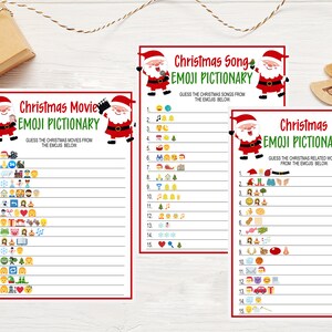 Christmas Emoji Pictionary Game Bundle PRINTABLE Christmas Movies ...