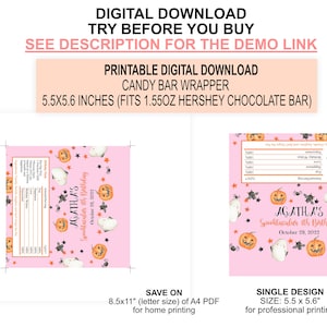 Editable Halloween Candy Bar Wrapper Label Spooktacular Favor - Etsy UK