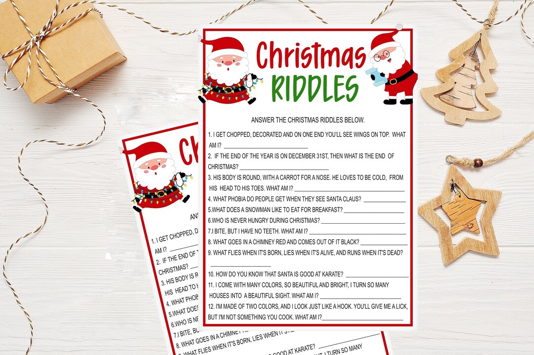 Christmas Riddle Game Fun Christmas Party Game Christmas Activity ...