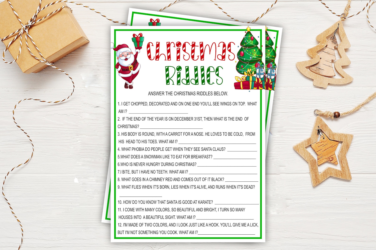 Christmas Riddles Christmas Game Riddle Game Printable - Etsy