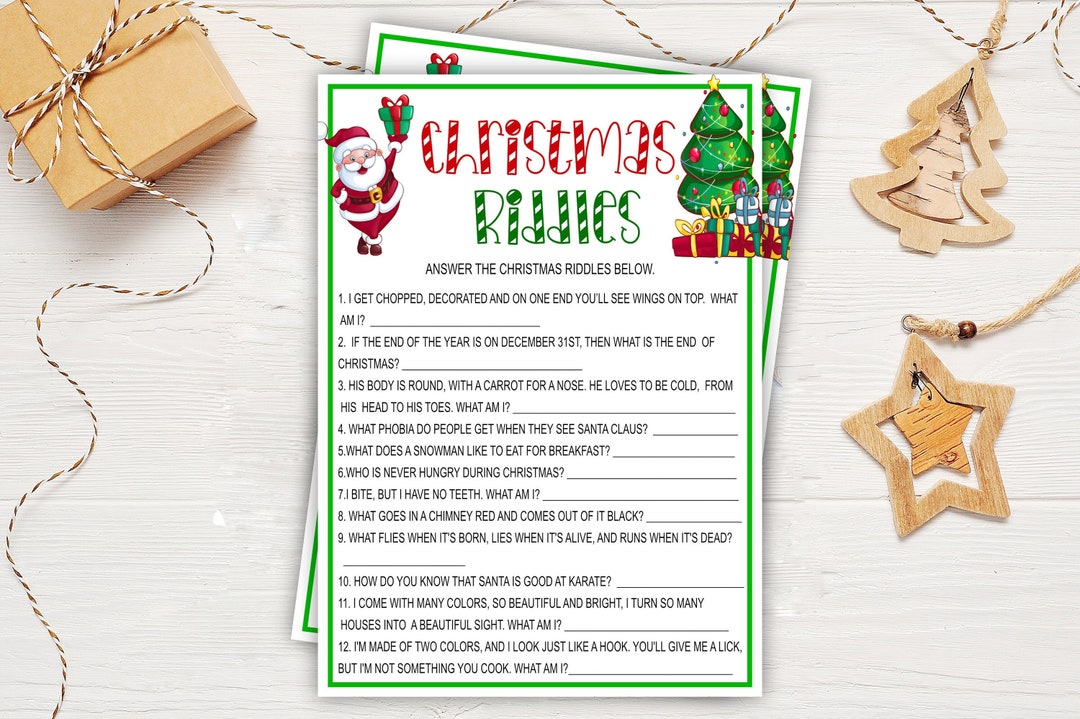 Christmas Riddles, Christmas Game, Riddle Game, Printable Christmas ...