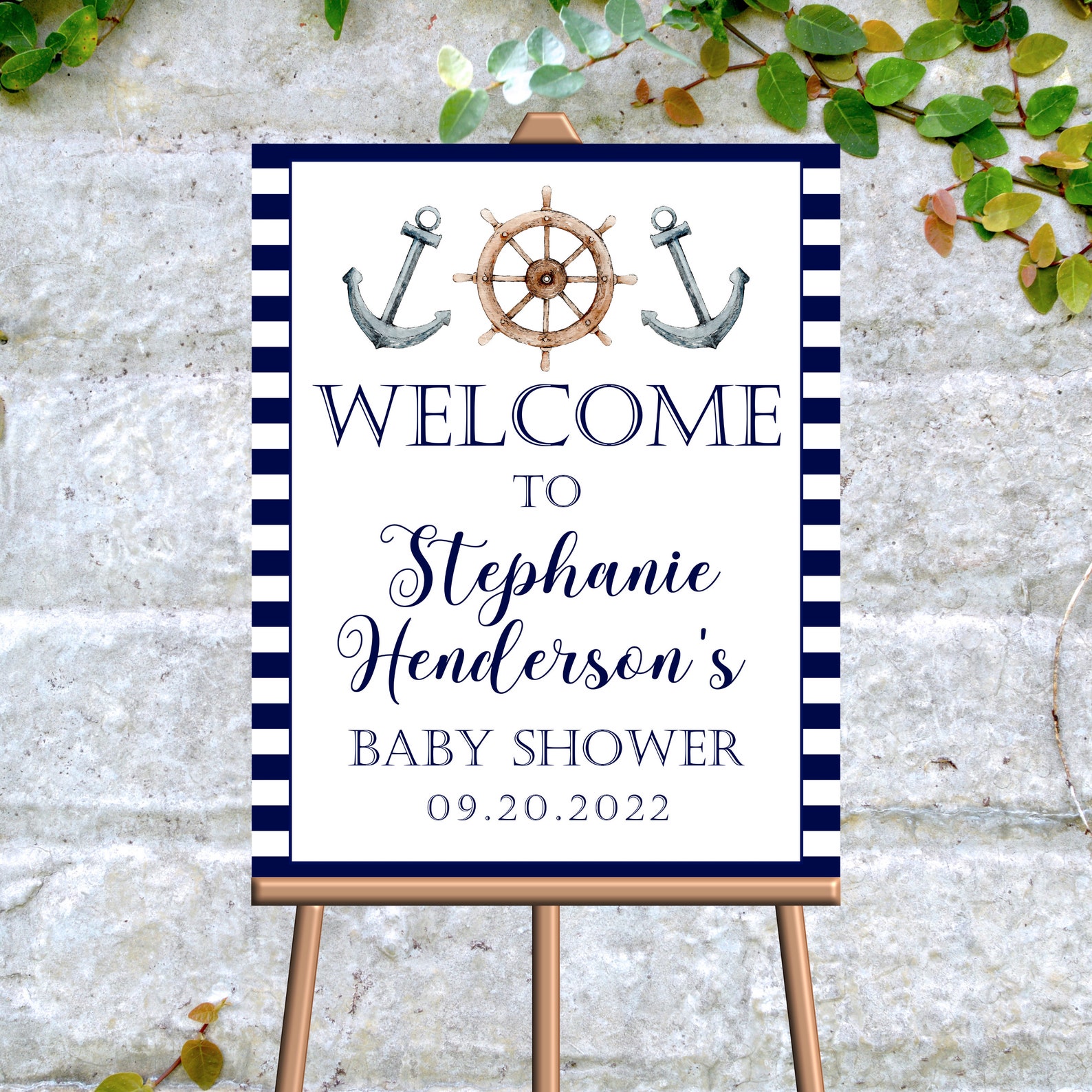 Editable Nautical Welcome Sign Baby Shower Welcome Decor Sign - Etsy