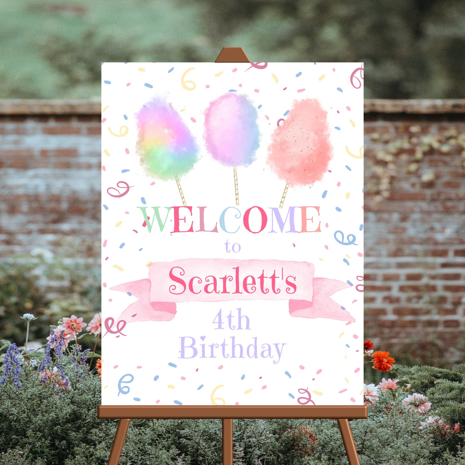 Editable Cotton Candy Welcome Sign Party Cotton Candy Birthday - Etsy UK