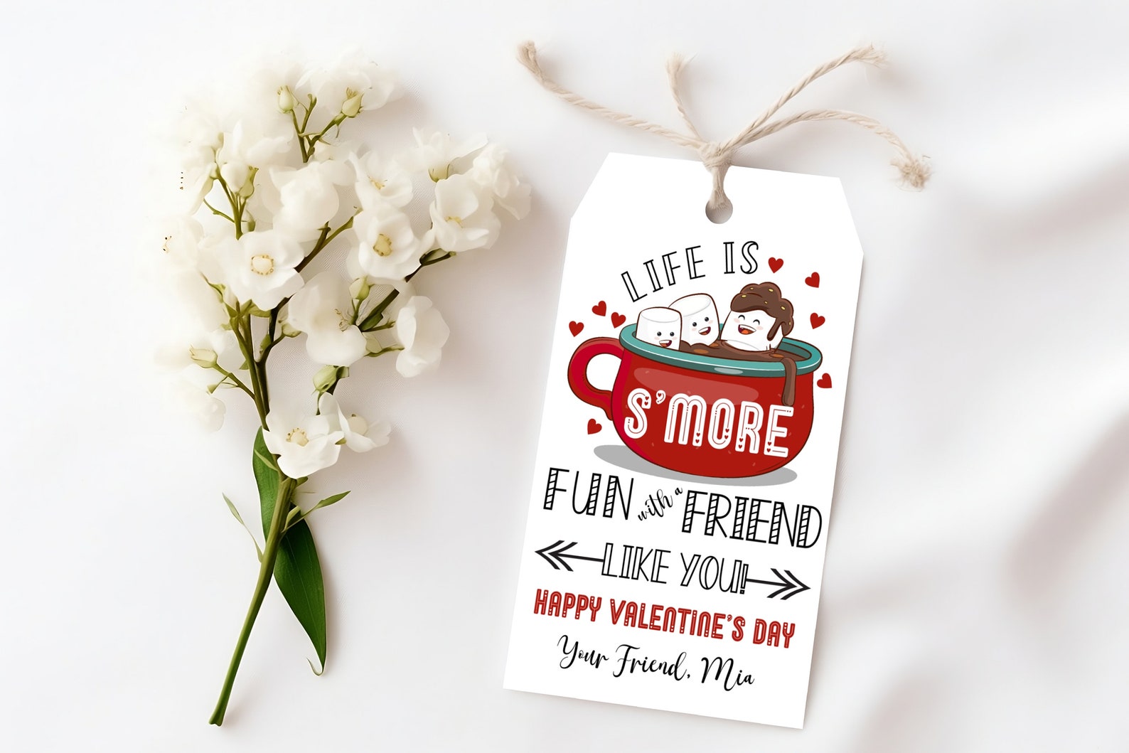 Editable Smores Fun Valentine Day Candy Gift Tag Printable Valentine ...