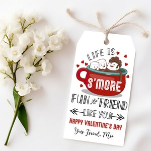 Editable Smores Fun Valentine Day Candy Gift Tag Printable - Etsy