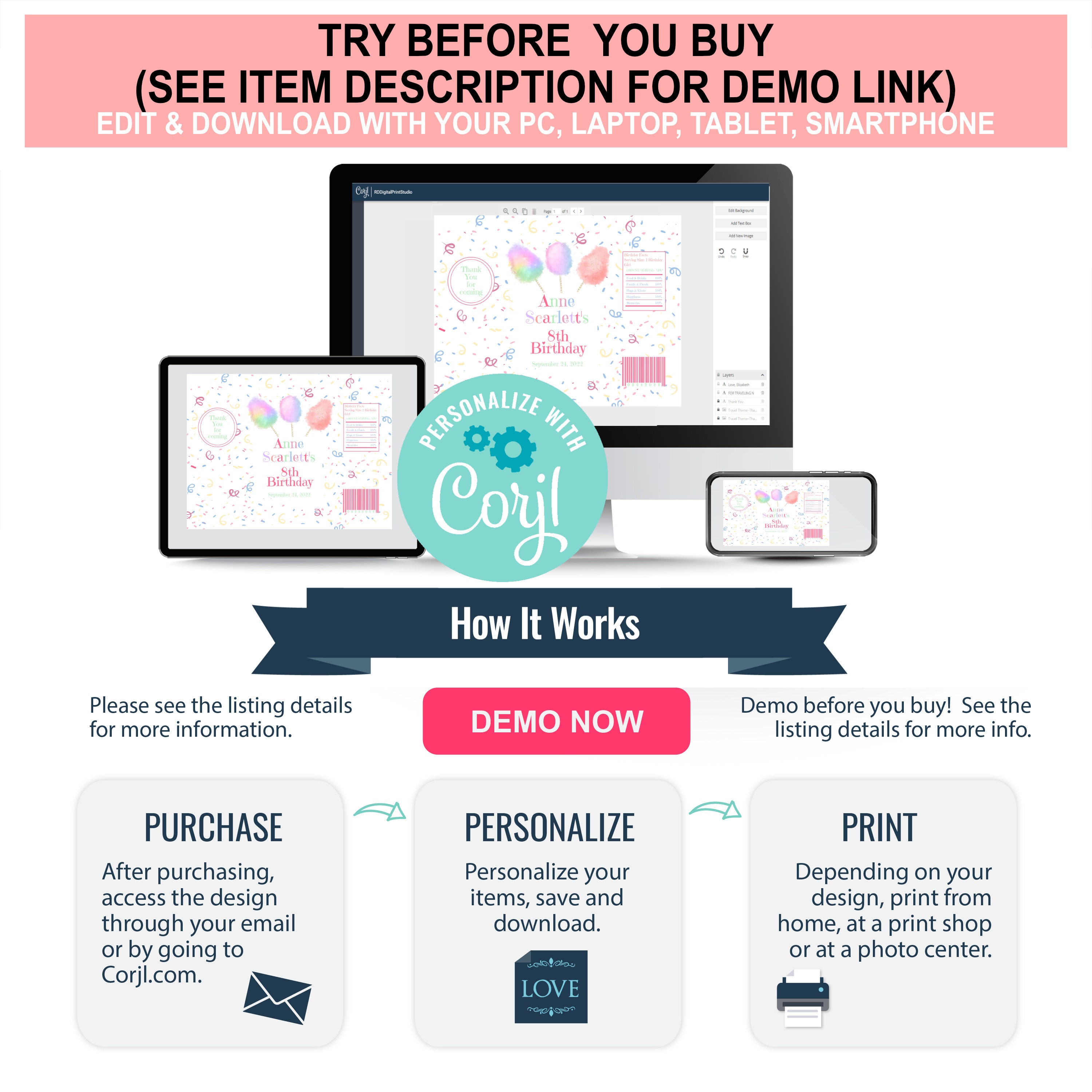 Editable Cotton Candy Chip Bag Label PRINTABLE Cotton Candy - Etsy UK