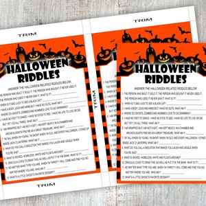 Halloween Riddles, Halloween Party Game, Halloween Fun Party, Printable ...