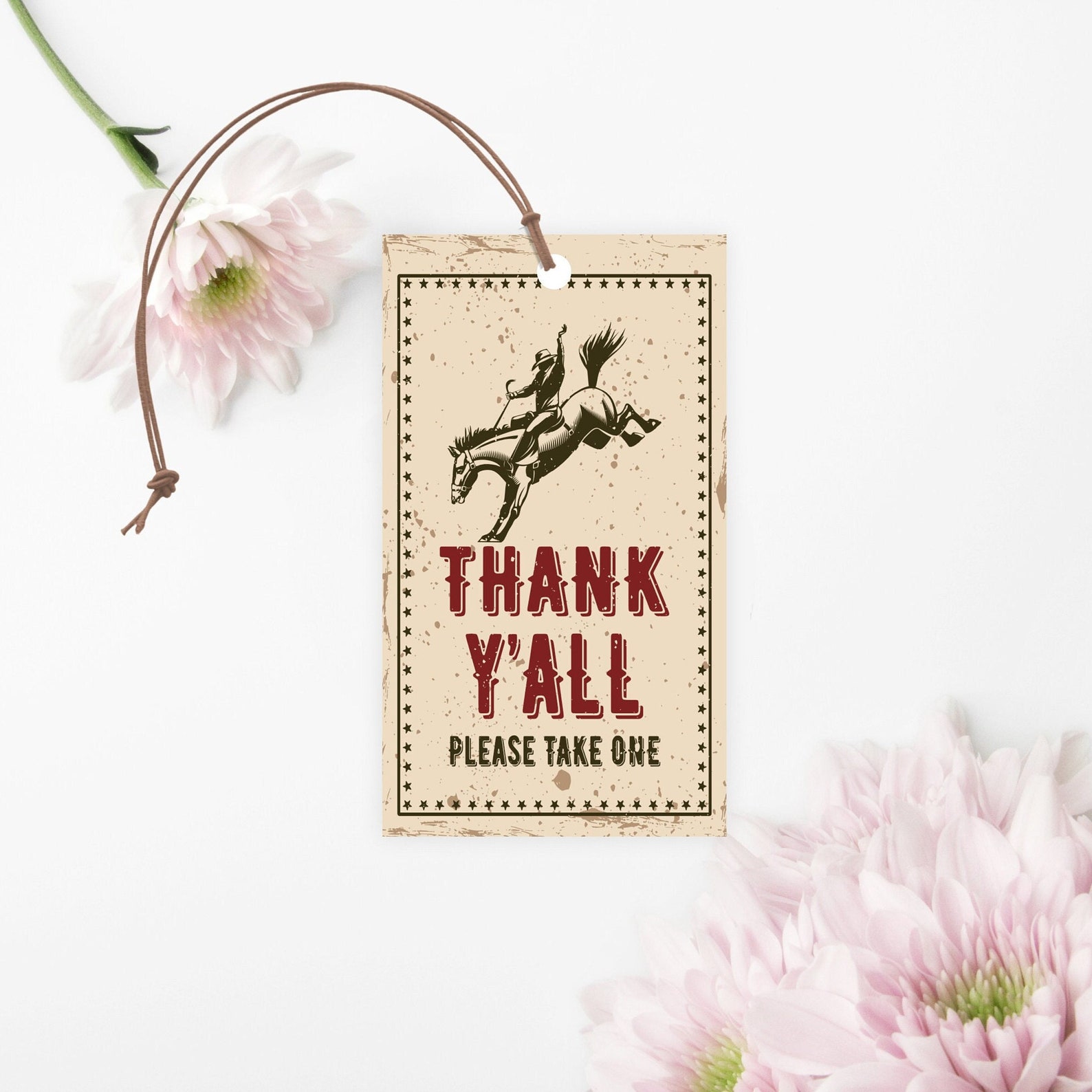 Rodeo Thank You Gift Tag Rodeo Thank You Favor Tag Horse Rodeo - Etsy