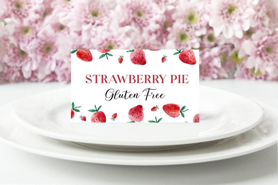Editable Strawberry Food Label: Baby Shower Table Tent Card (digital ...