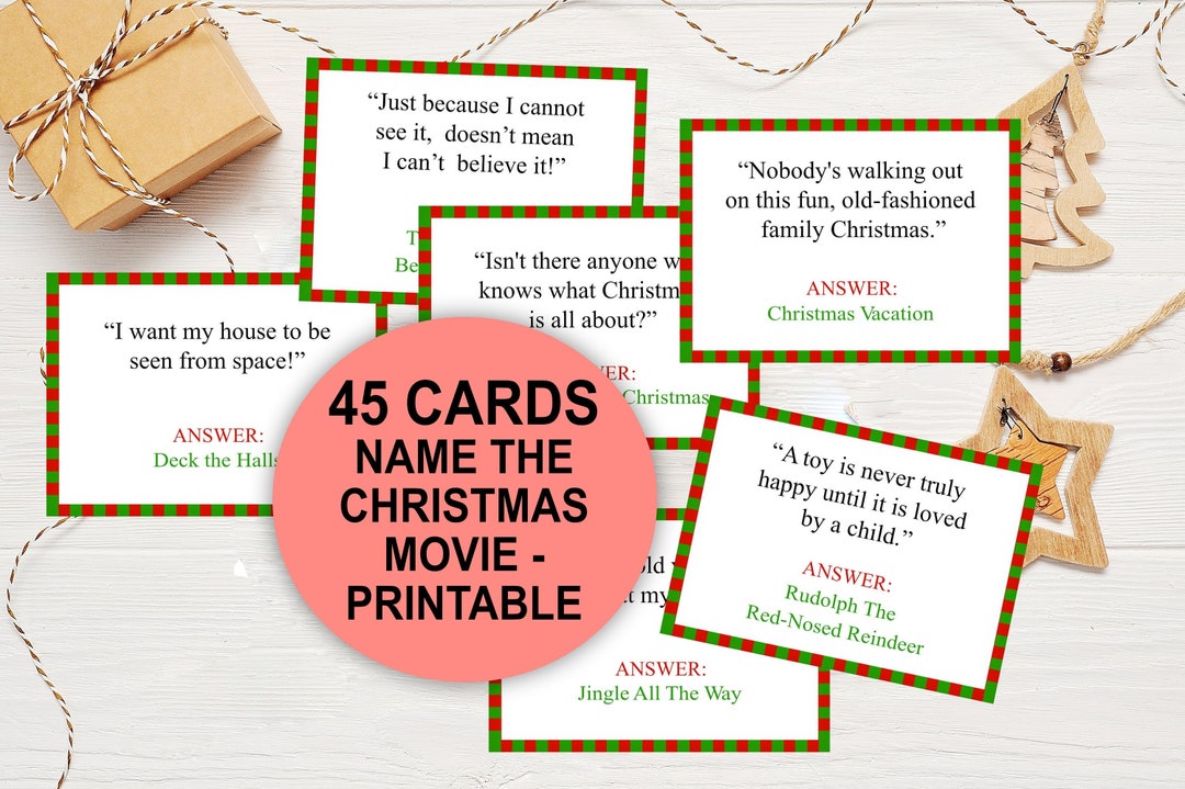 Printable Name the Christmas Movie Game Family Christmas Game for ...