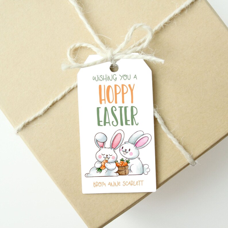 Editable Hoppy Easter Day Gift Tag Template Happy Easter Day - Etsy