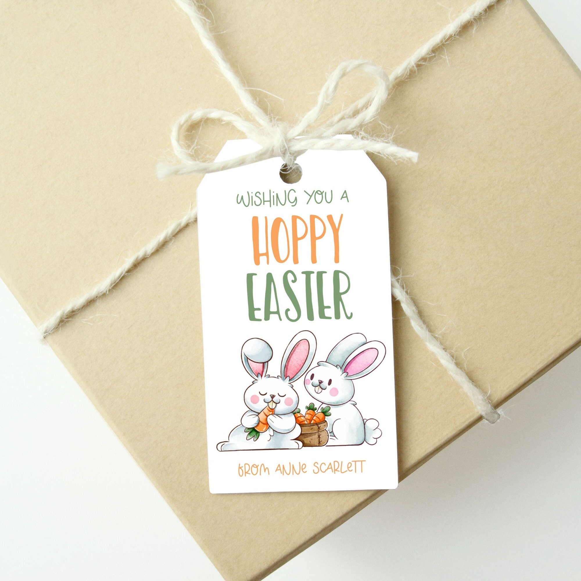 Editable Hoppy Easter Day Gift Tag Template Happy Easter Day Teat Favor ...
