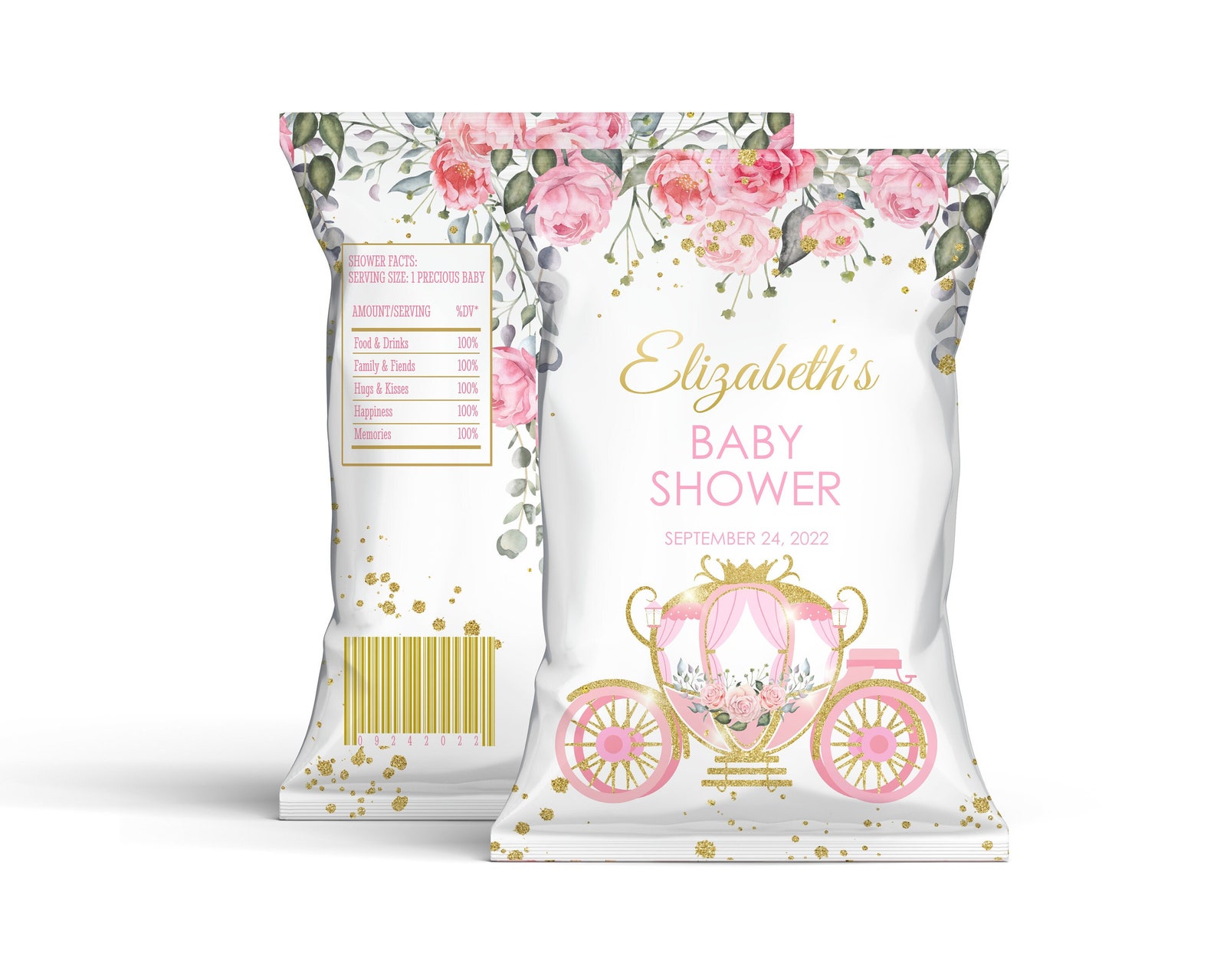 Editable Princess Chip Bag Label PRINTABLE Chip Bag Favor DIY Princess ...