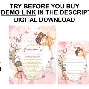 Editable Fairy Forest Time Capsule Sign Note Card Tale Garden Time ...