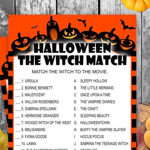 Halloween the Witch Game, Witch Matching Game, Match the Witch ...