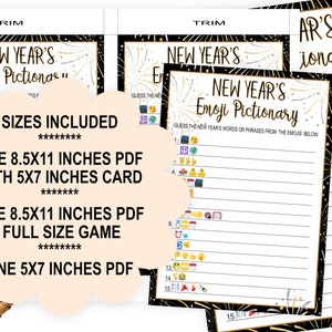 New Year's Emoji Pictionary Game Printable Emoji Pictionary Fun New ...