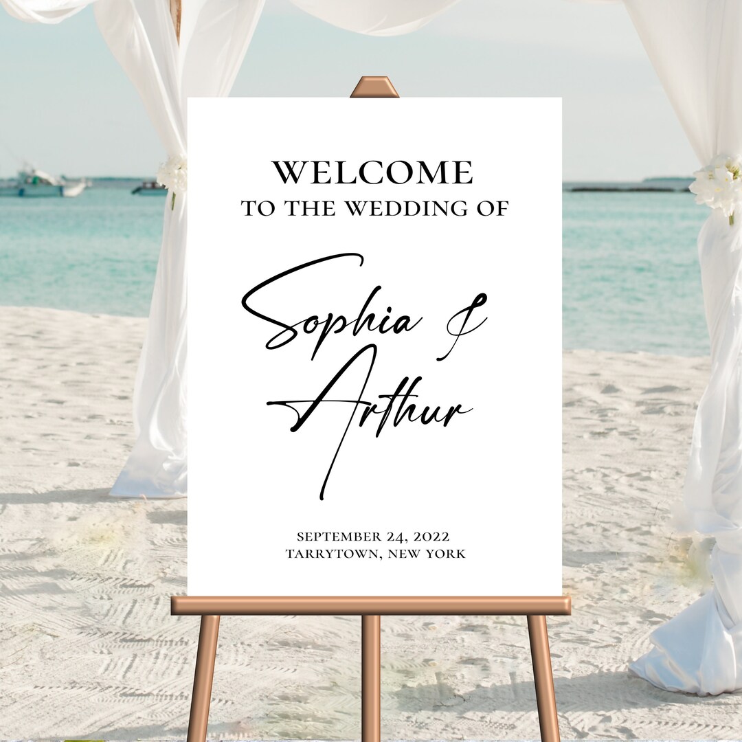 Editable Simple Welcome Sign Minimal Wedding Welcome Sign Decor Display ...