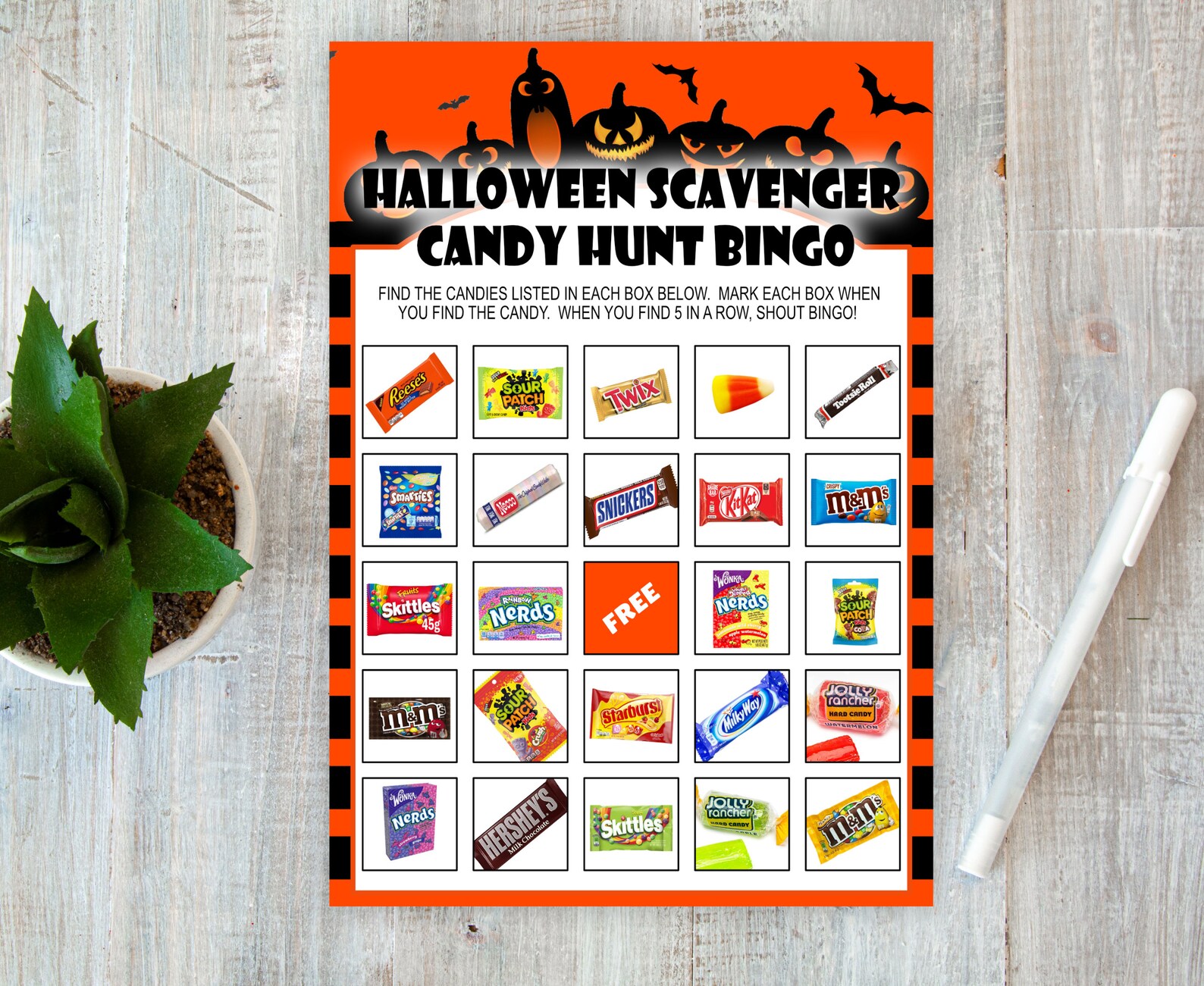 Halloween Scavenger Candy Hunt Bingo Game Halloween Fun Party - Etsy