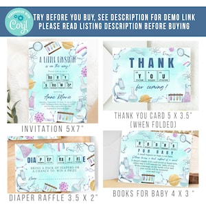 Editable Science Baby Shower Invitation Bundle Template Baby Shower ...