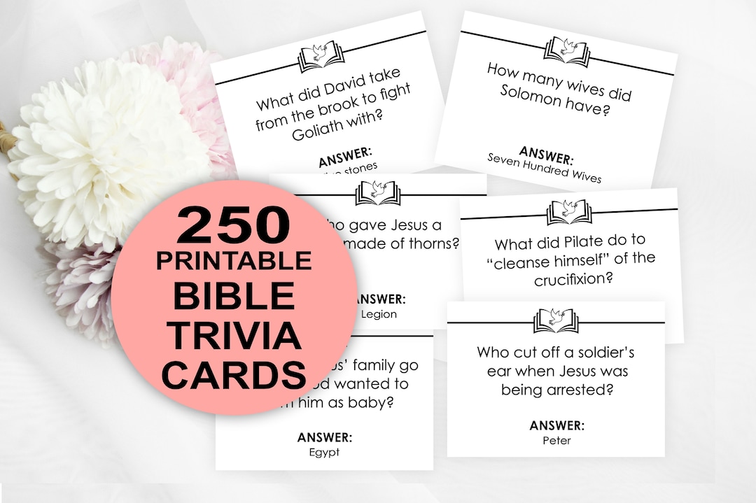 Bible Trivia Quiz Card Printable Bible Study Quiz Cards Bible Study ...