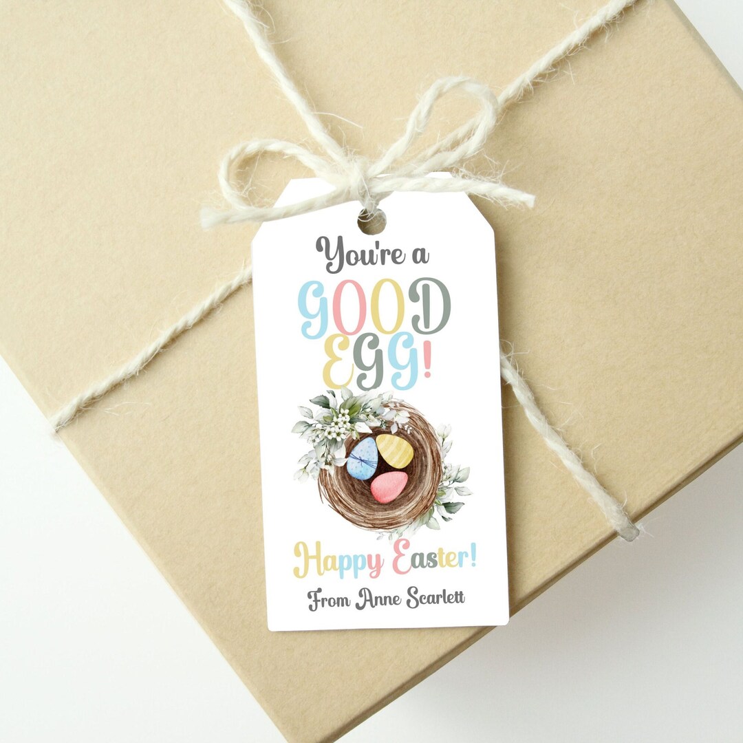 Editable Good Egg Easter Day Gift Tag Template Happy Easter Day Teat ...