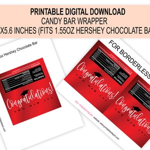 Graduation Day Candy Bar Wrapper, Graduation Day, Chocolate Bar Wrapper ...