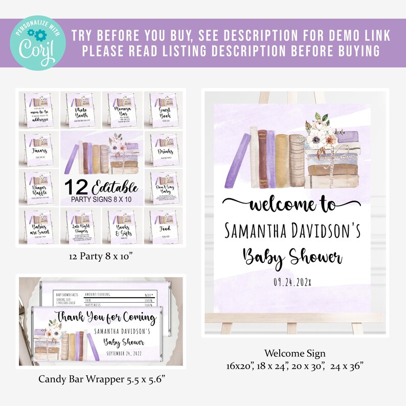 Editable Storybook Invitation Bundle, Baby Shower Invitation Book Story ...