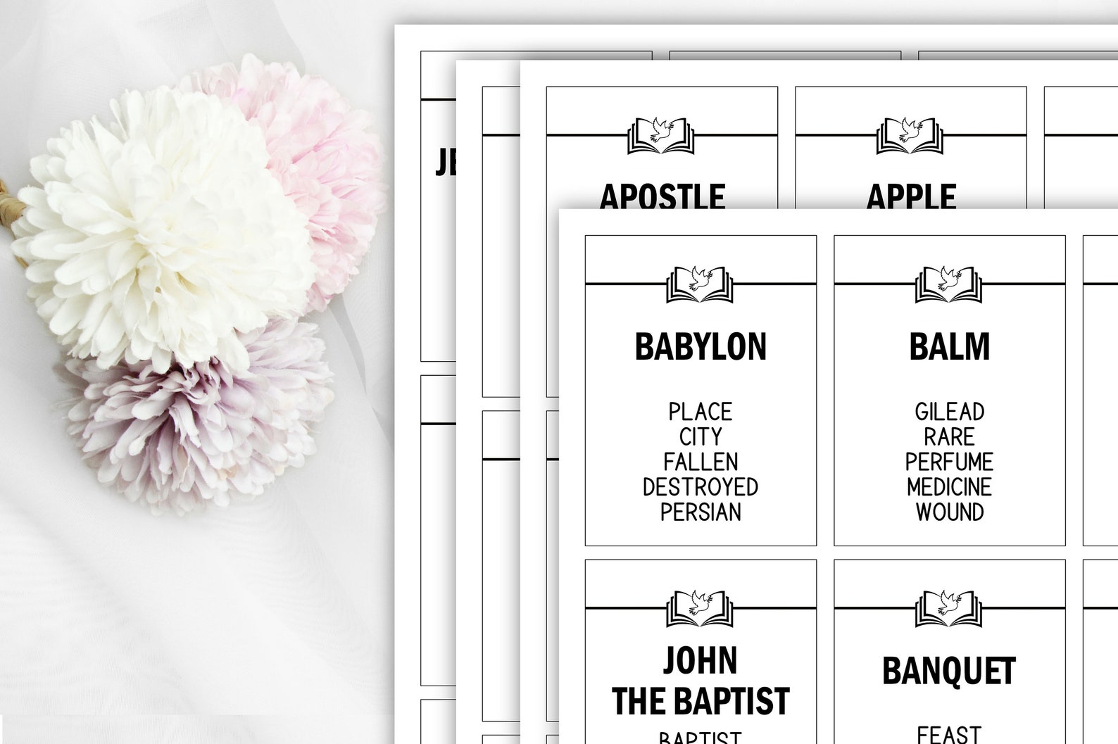 Biblical Taboo Card Game Group Game family Printable Bible - Etsy