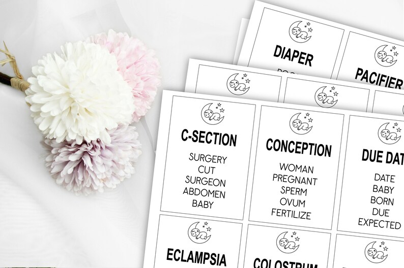 Baby Shower Taboo Card Game Printable Baby Shower Taboo Game - Etsy