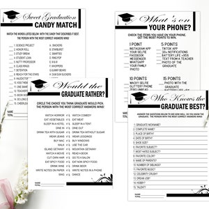 Black White Graduation Party Game Bundle Pack Printable, Who Knows the ...