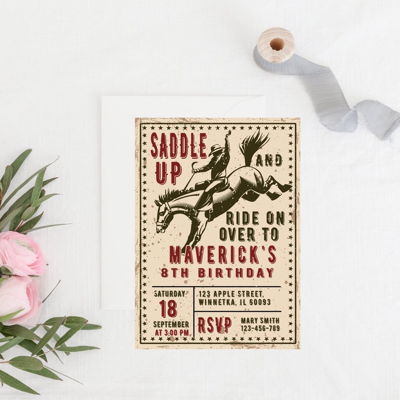 Editable Rodeo Birthday Invitation Rodeo Rustic Birthday - Etsy