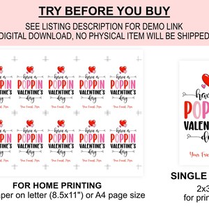 Editable Have a Popping Valentine Day Candy Gift Tag Printable ...