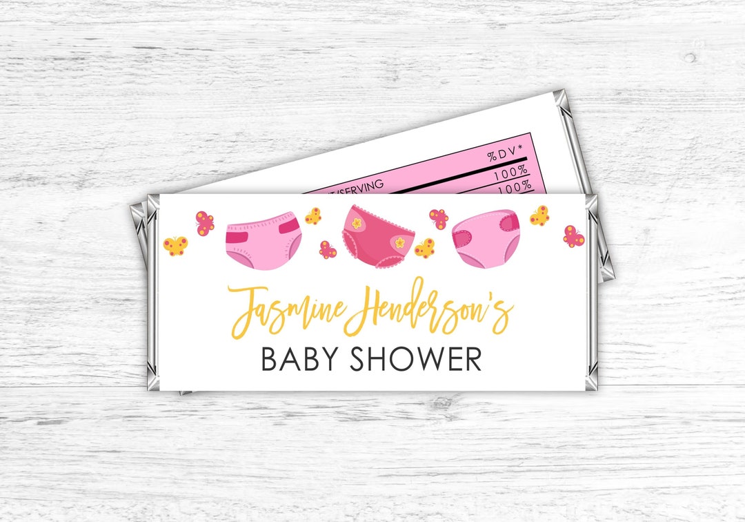 Editable Diaper Wipes Candy Bar Wrapper Label Favor Label Baby Shower ...