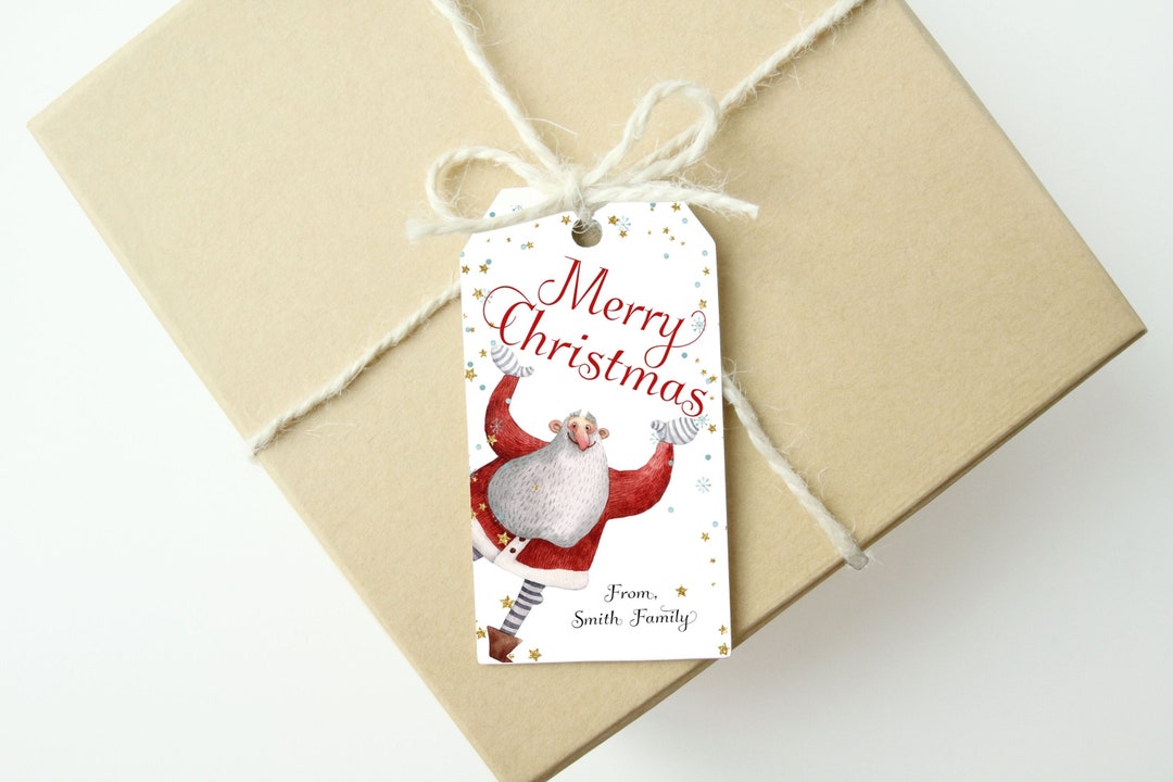 Editable Santa Gift Tags | Printable Christmas Favor Labels (digital ...