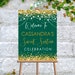 Editable Gold Green Welcome Sign Birthday Party Gold Glitter - Etsy