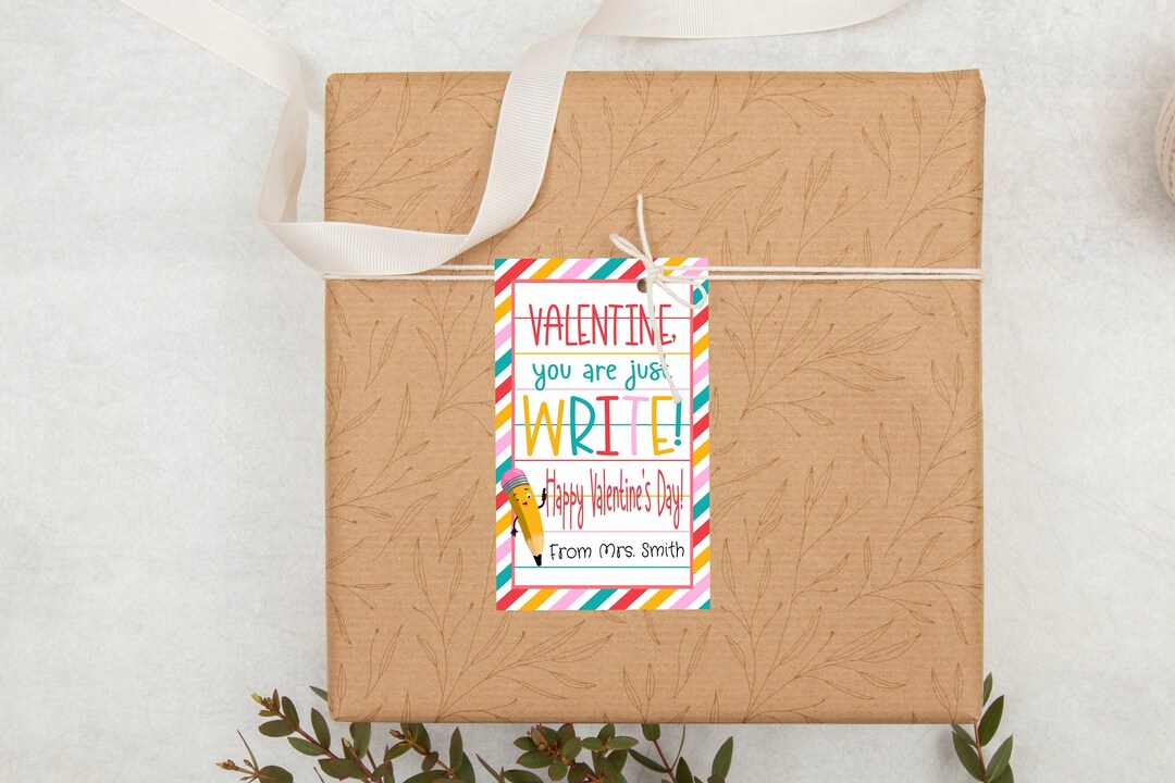 Editable Valentine Pencil Marker Tag You Are Write Pen Gift Label for ...