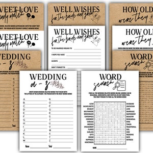 Kraft Wedding Game, Bundle Pack ,printable, Digital Download, Wedding ...