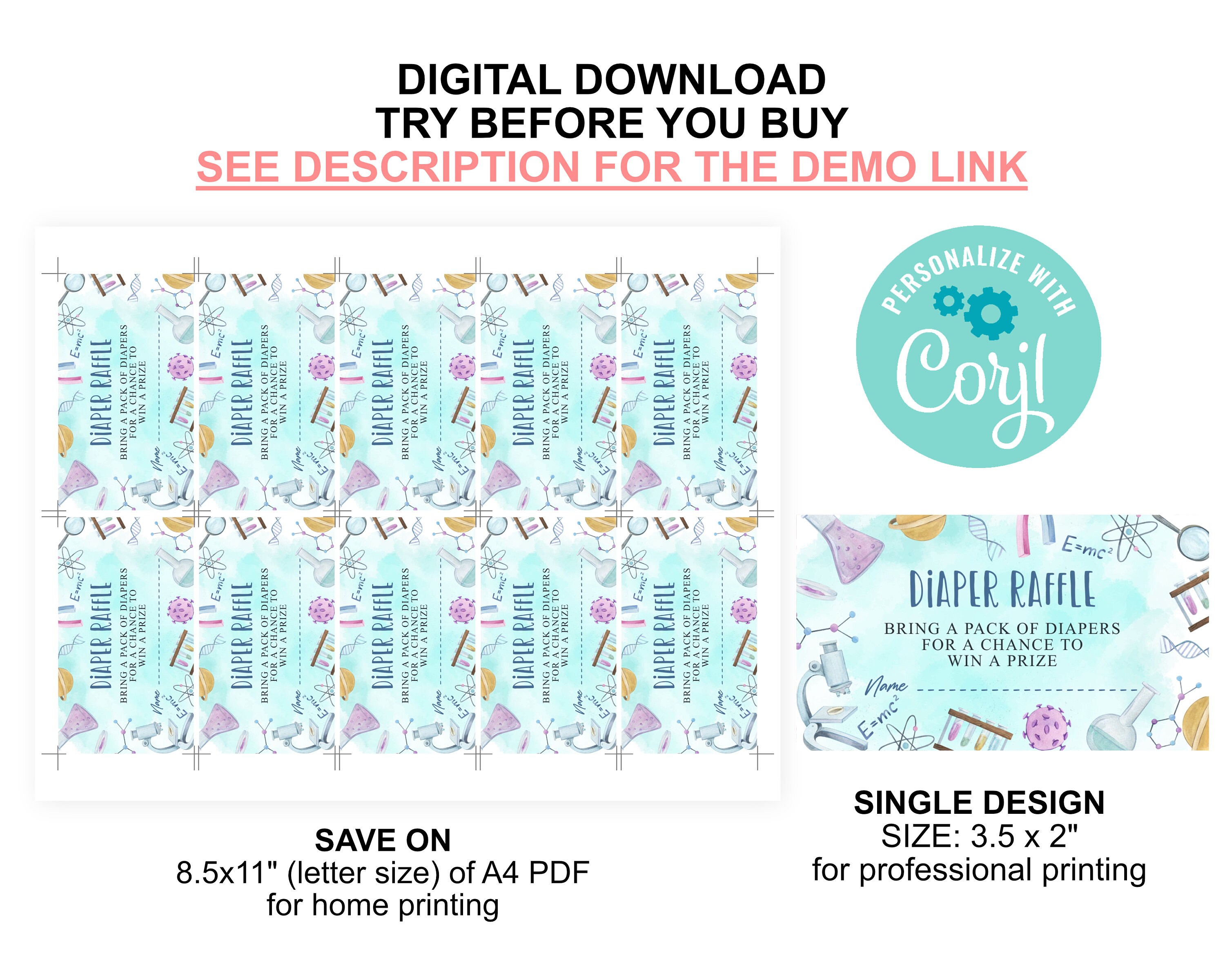 Editable Science Baby Shower Invitation Set Little Einstein - Etsy