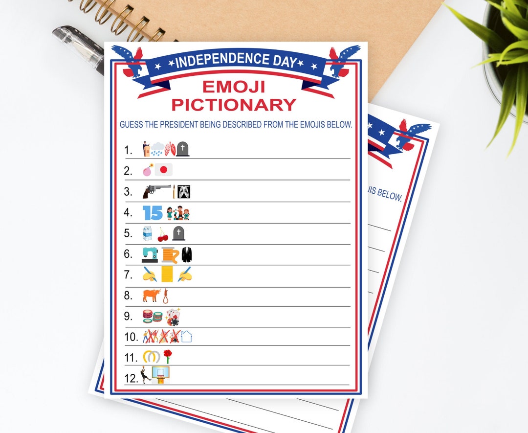 Independence Day Emoji Pictionary US president emoji - Etsy België
